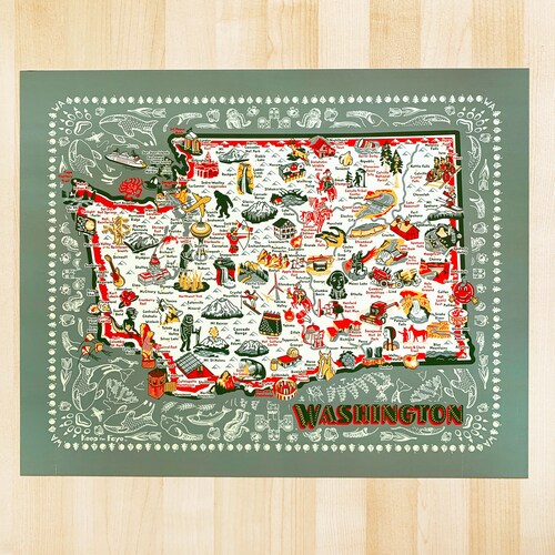 Washington State Print - Etsy