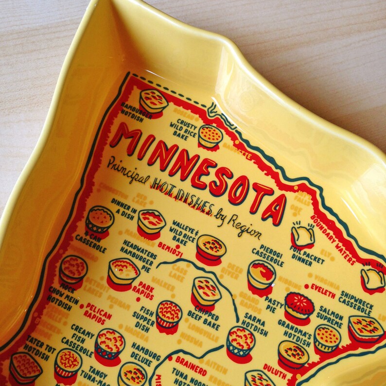 Minnesota Casserole, Stoneware, 2-quart, Gift-boxed, MN Hot Dish Map ...