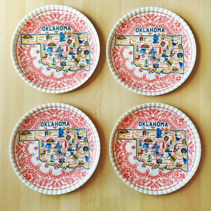 Oklahoma Map Plates: 9" Melamine Dinner Plates, Set of 4 - Etsy