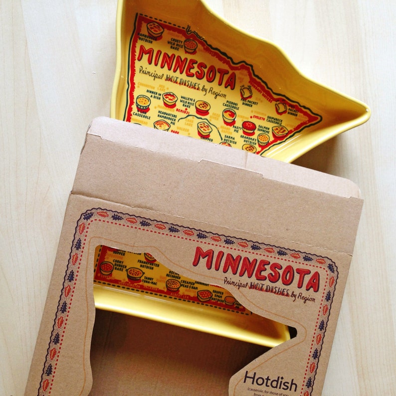 Minnesota Casserole, Stoneware, 2-quart, Gift-boxed, MN Hot Dish Map ...