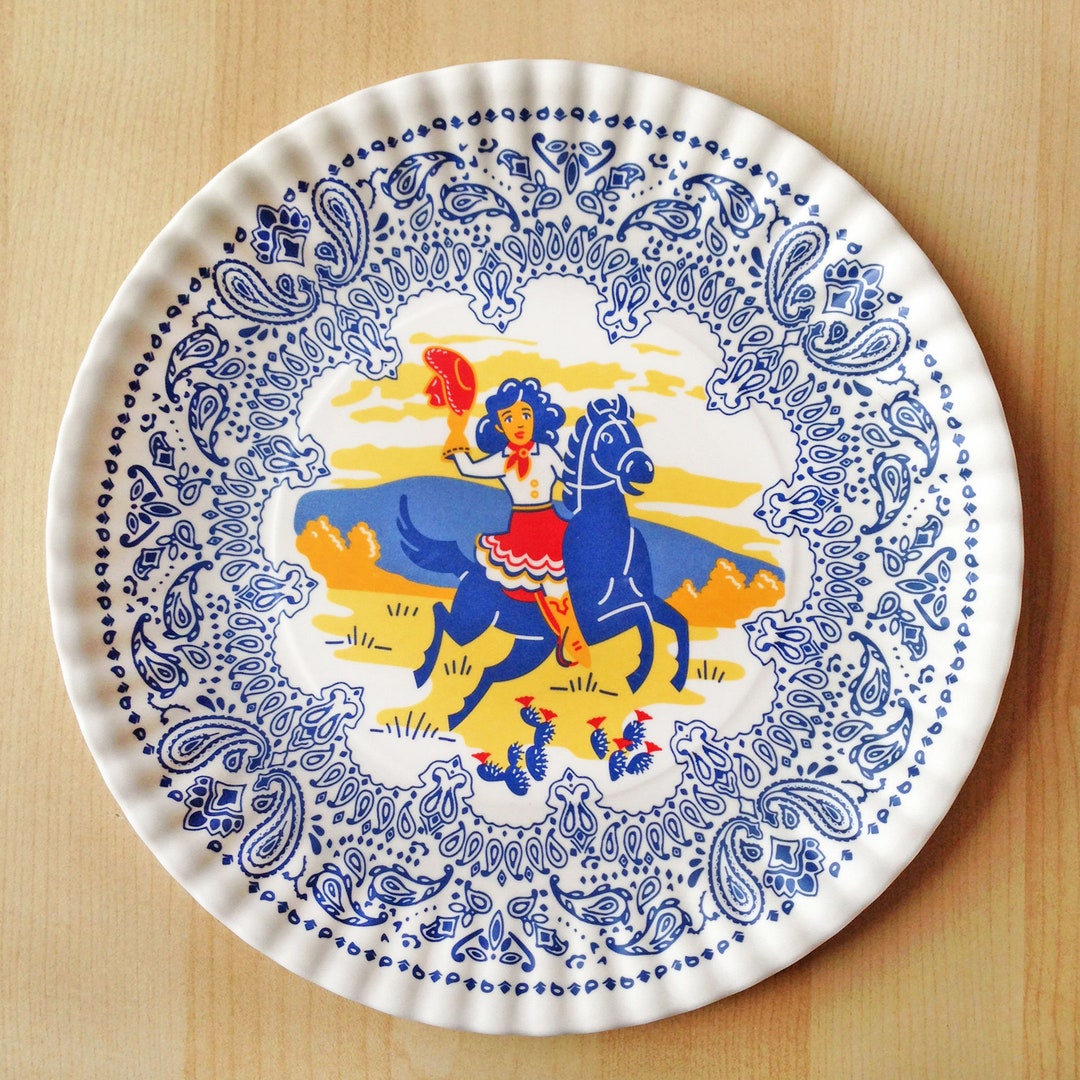 Cowgirl Plate: Melamine, Bandana Design, 7.5" - Etsy
