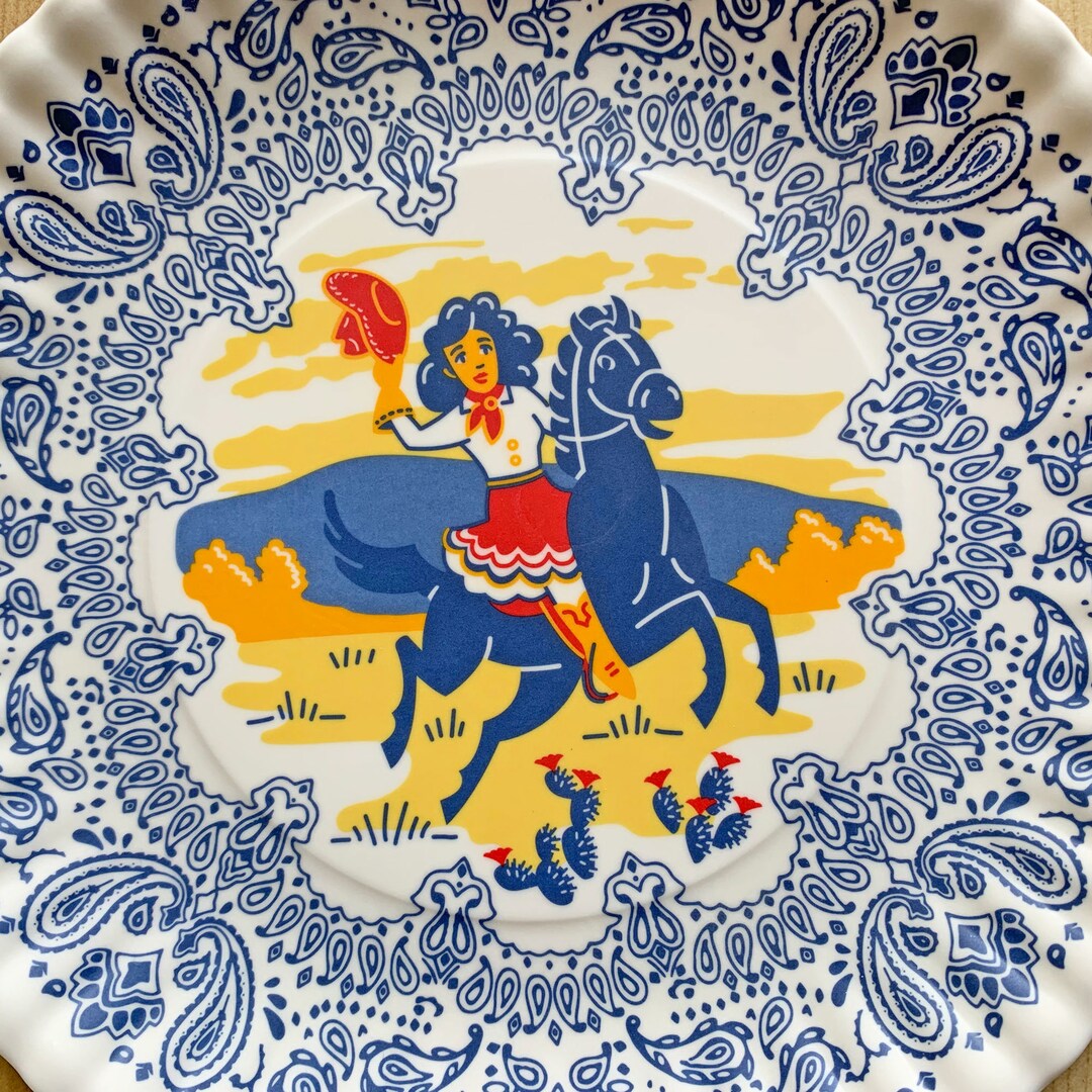 Cowgirl Plates, 7.5" Melamine Plates, Set of 4, All Cowgirl Plates - Etsy