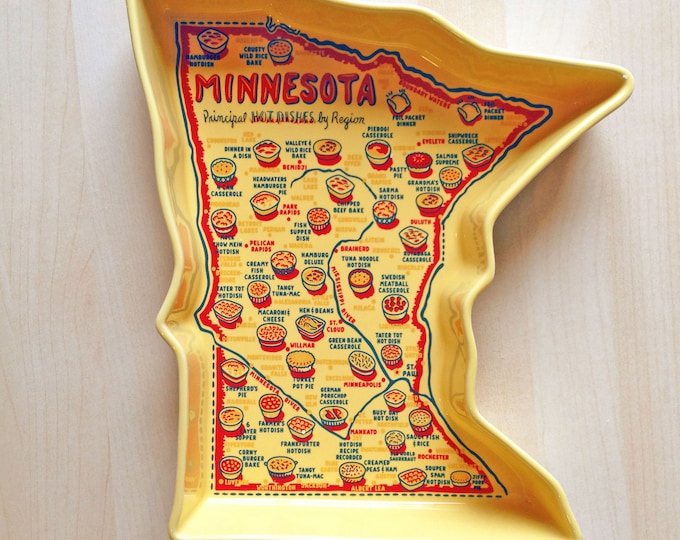 Minnesota Casserole, Stoneware, 2-quart, Gift-boxed, MN Hot Dish Map ...