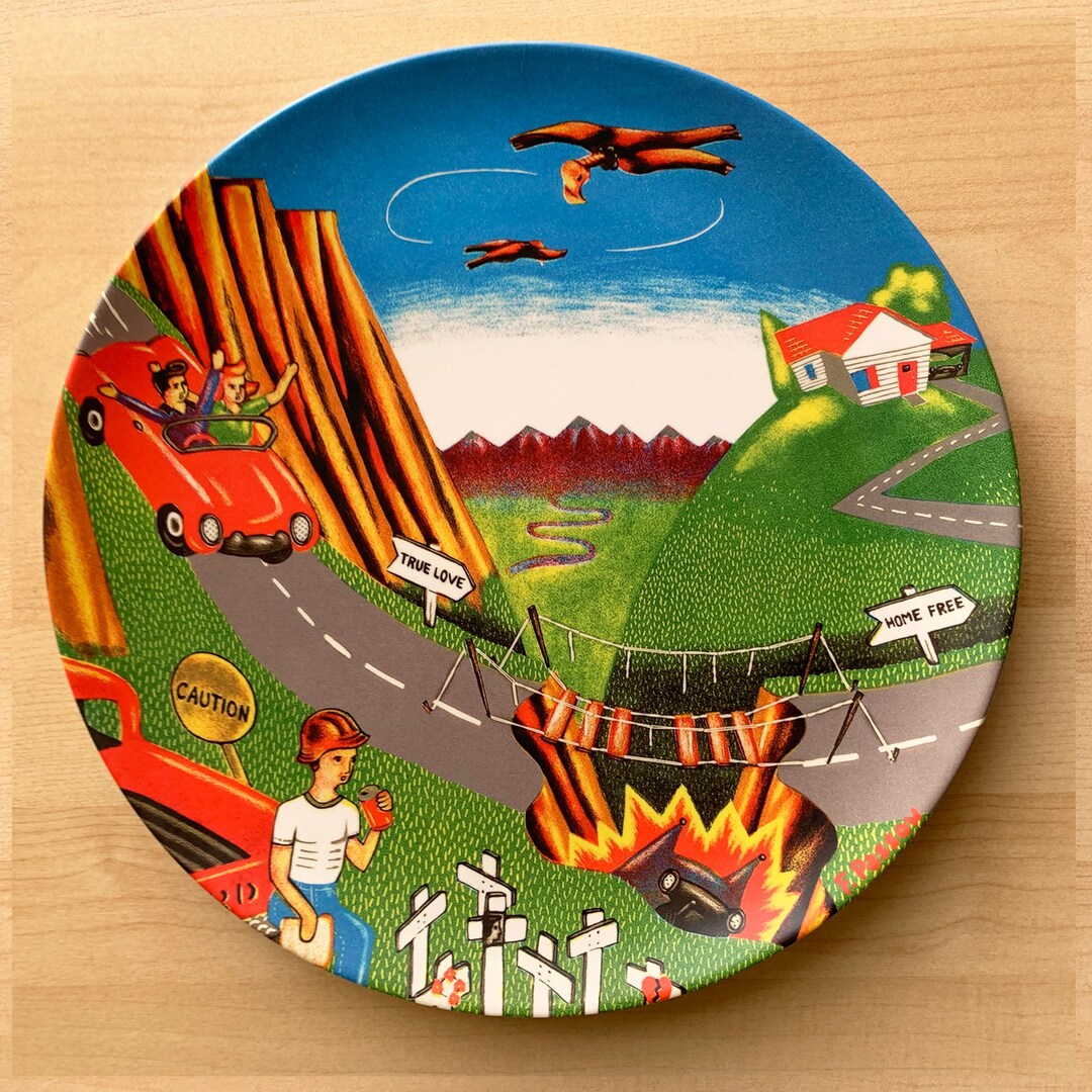 Road Construction of Love Plate, Melamine, 10", Love Themed Melamine ...