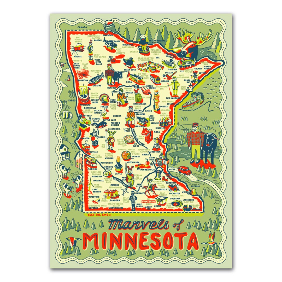 Minnesota Postcard, 6" X 4.25", Marvels of Minnesota Postcard ...