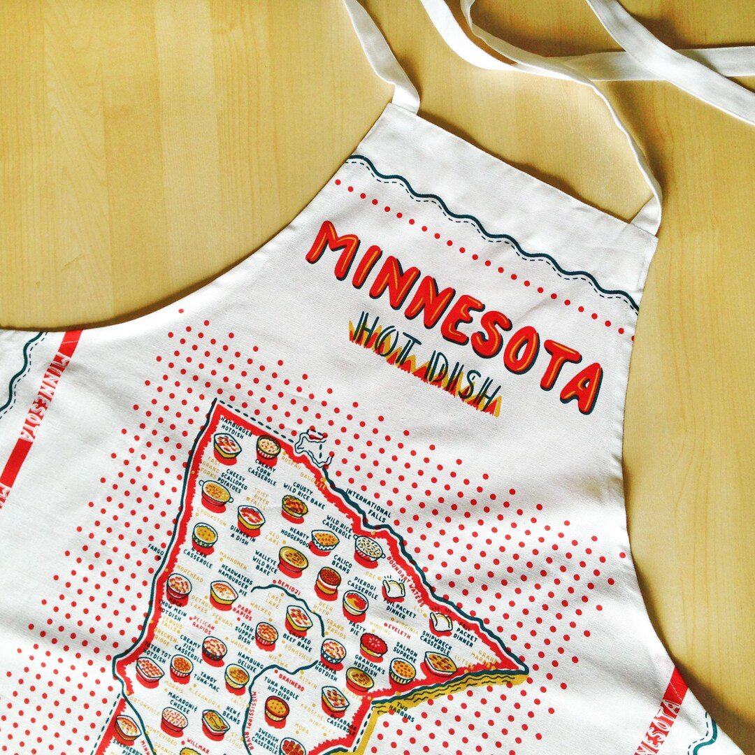 Minnesota Apron Hot Dish Map Apron MN Hot Dish Butcher-style - Etsy