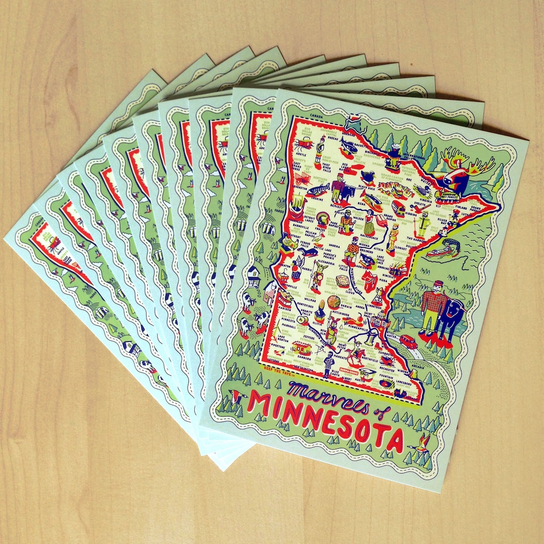 Marvels of Minnesota Postcards: MN Landmarks, Set of 10 - Etsy