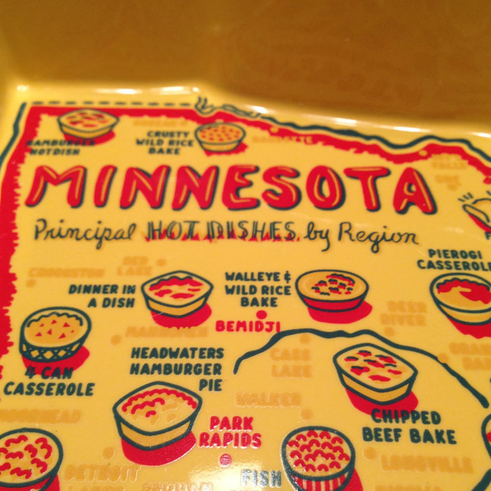 Minnesota Casserole, Stoneware, 2-quart, Gift-boxed, MN Hot Dish Map ...