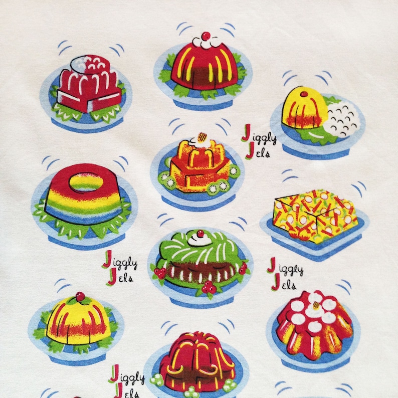 Jello Tea Towel: Jiggly Jels Silkscreened Cotton Kitchen Towel - Etsy