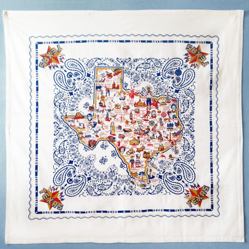 Texas Tablecloth 52 X 52 Square 100% Cotton | Etsy