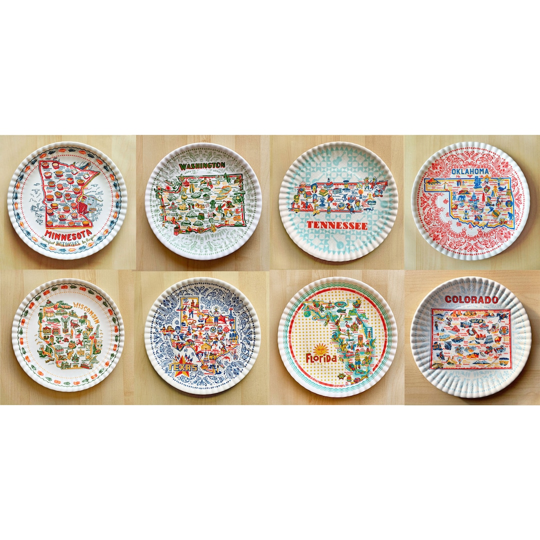State Map Plates, 9" Melamine, Your Choice - Etsy