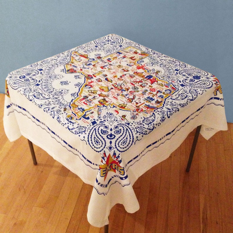 Texas Tablecloth 52 X 52 Square 100% Cotton | Etsy