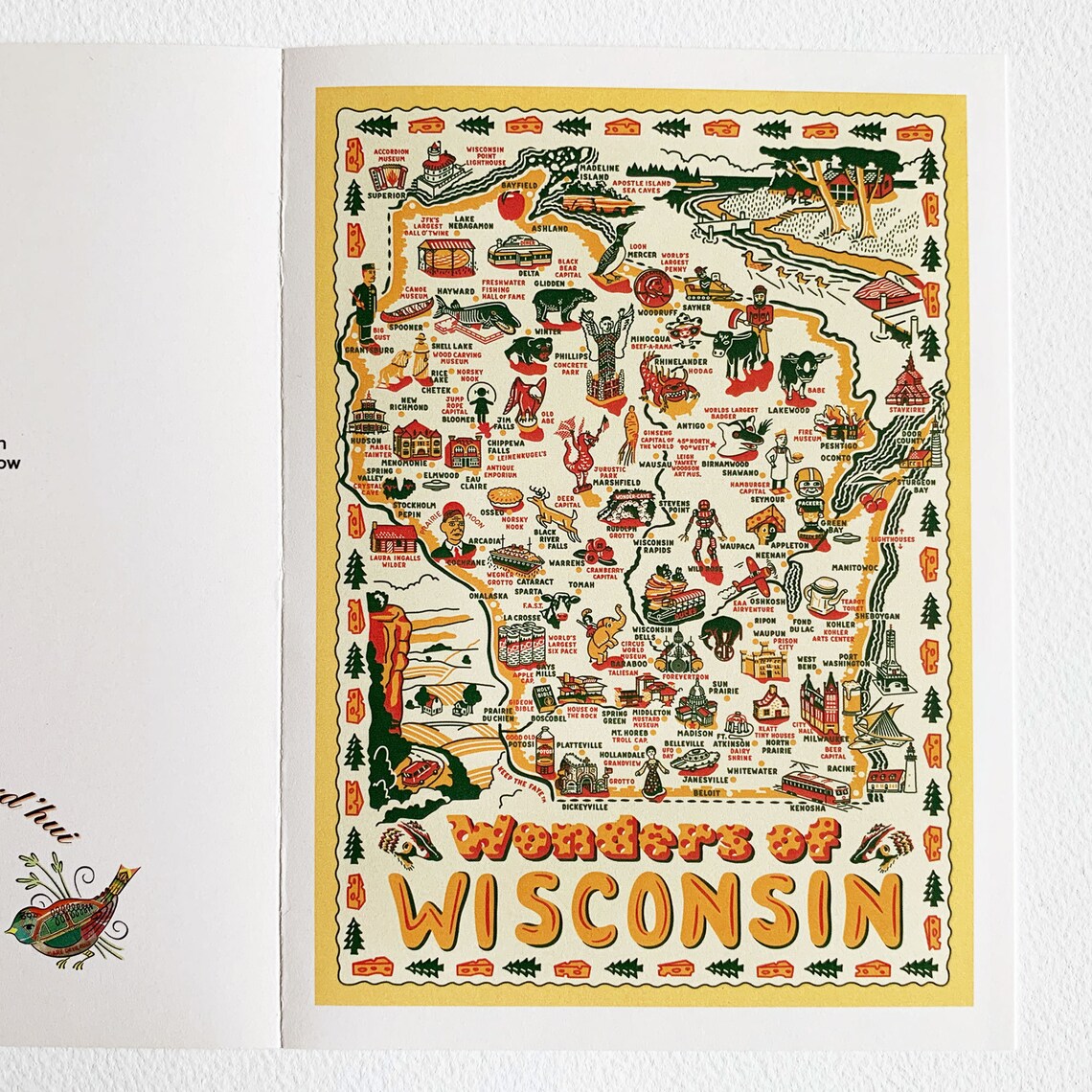 Tarjeta Wisconsin 5x7 Maravillas de Wonders of Wisconsin | Etsy