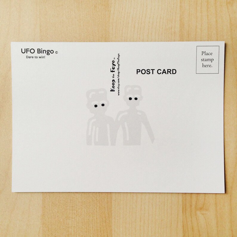 UFO Postcard 6 X 4.25 Aliens Postcard UFO Bingo - Etsy
