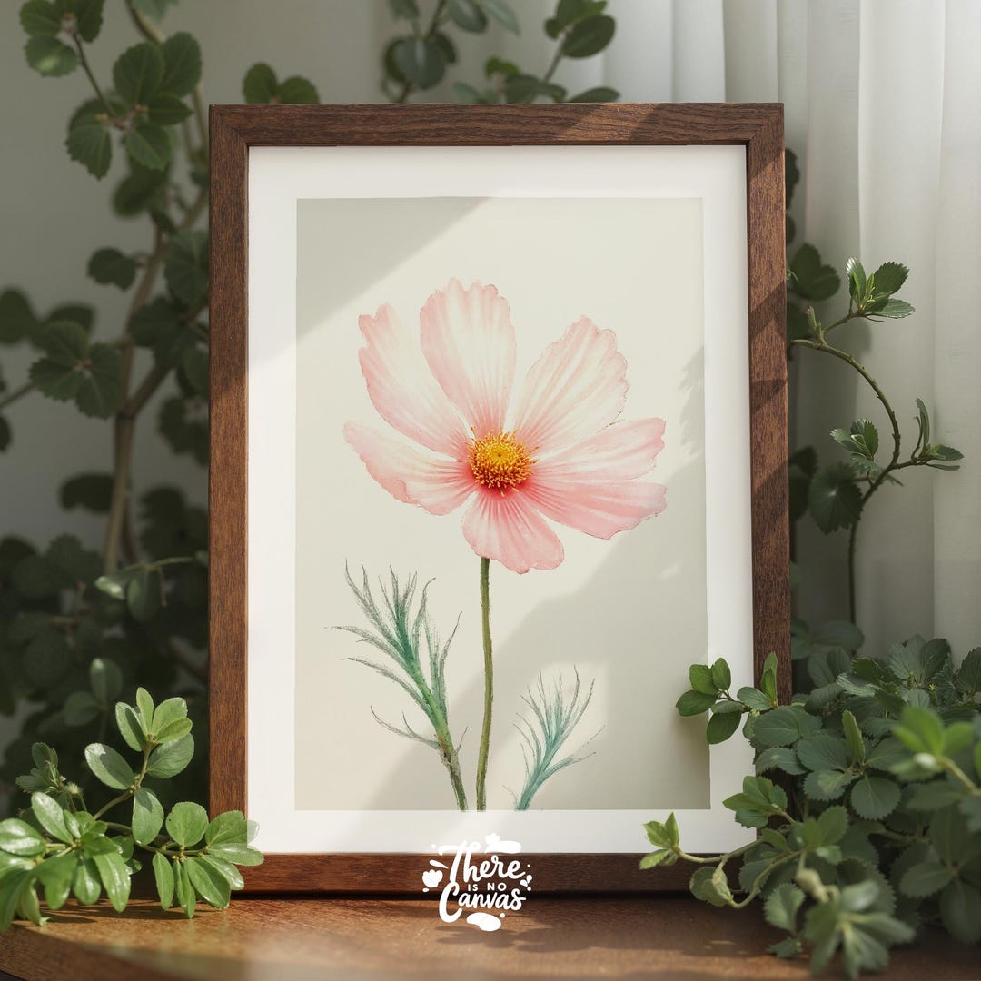 Peach Floral Print: Coreopsis Flower Botanical Art (digital Download ...