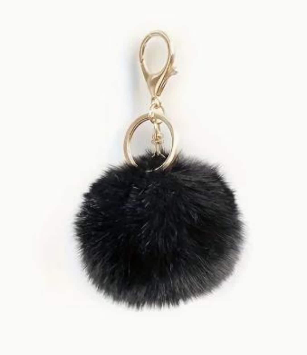 Puff Pom Pom Keychain - Etsy