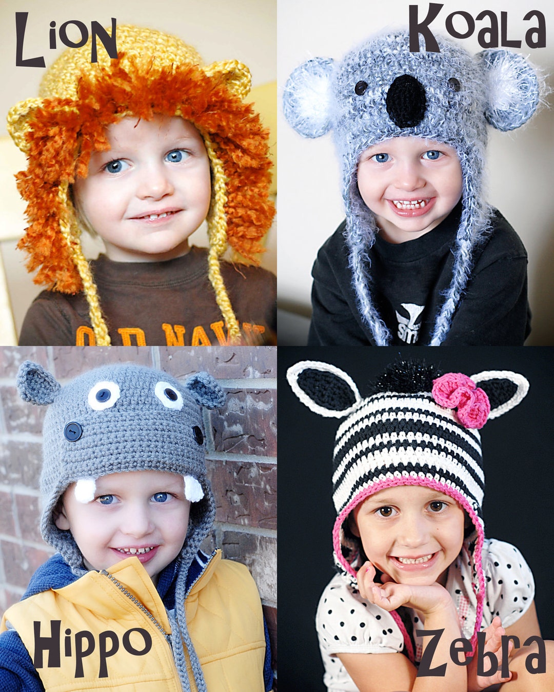 The Original Animal Hat Pattern Crochet Collection 3 *instant Download ...