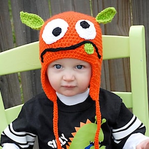The Original Silly Monster Earflap Hat Crochet Pattern instant Download ...