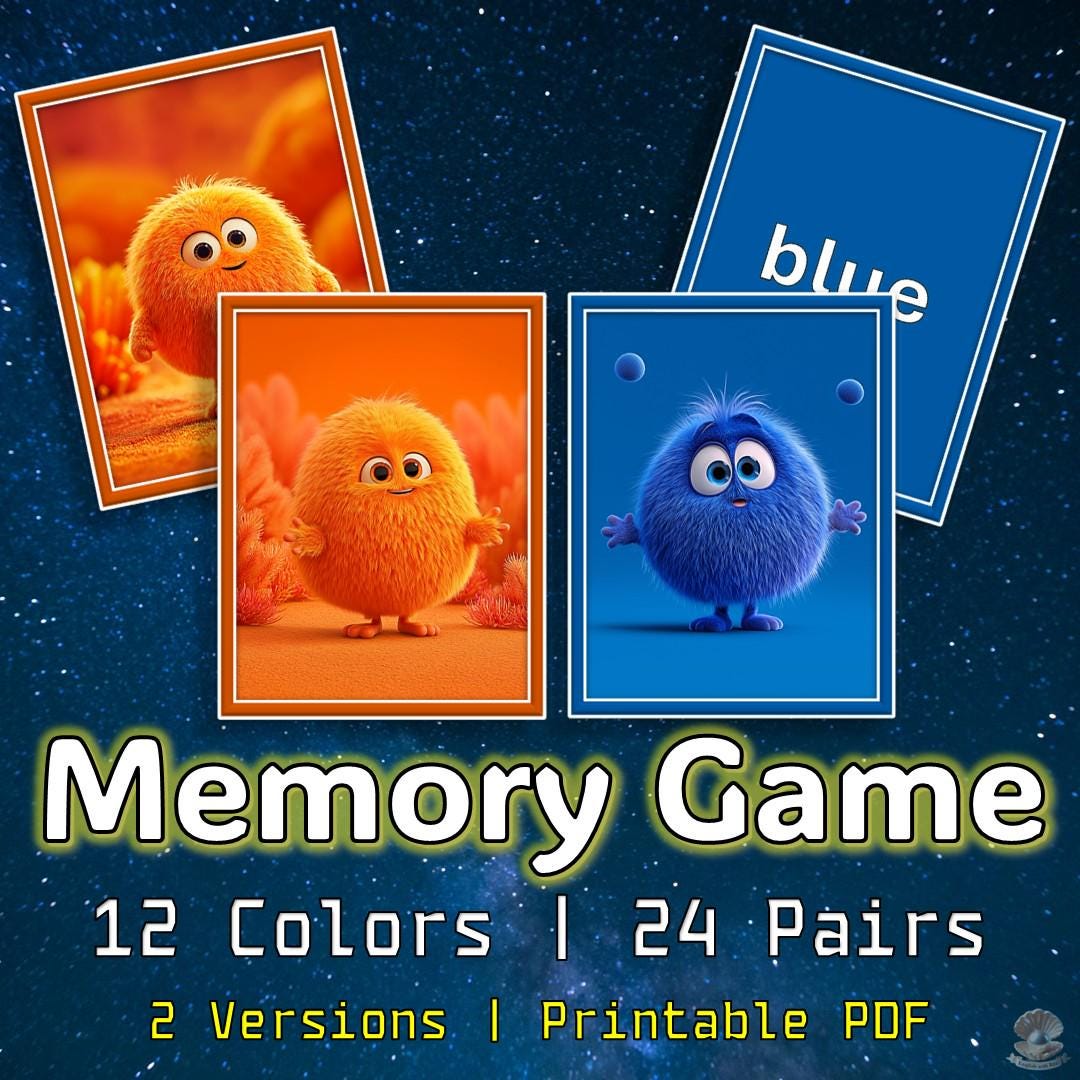 Colors Memory Game: Printable Matching Cards for Kids (2 Sets) (PDF ...