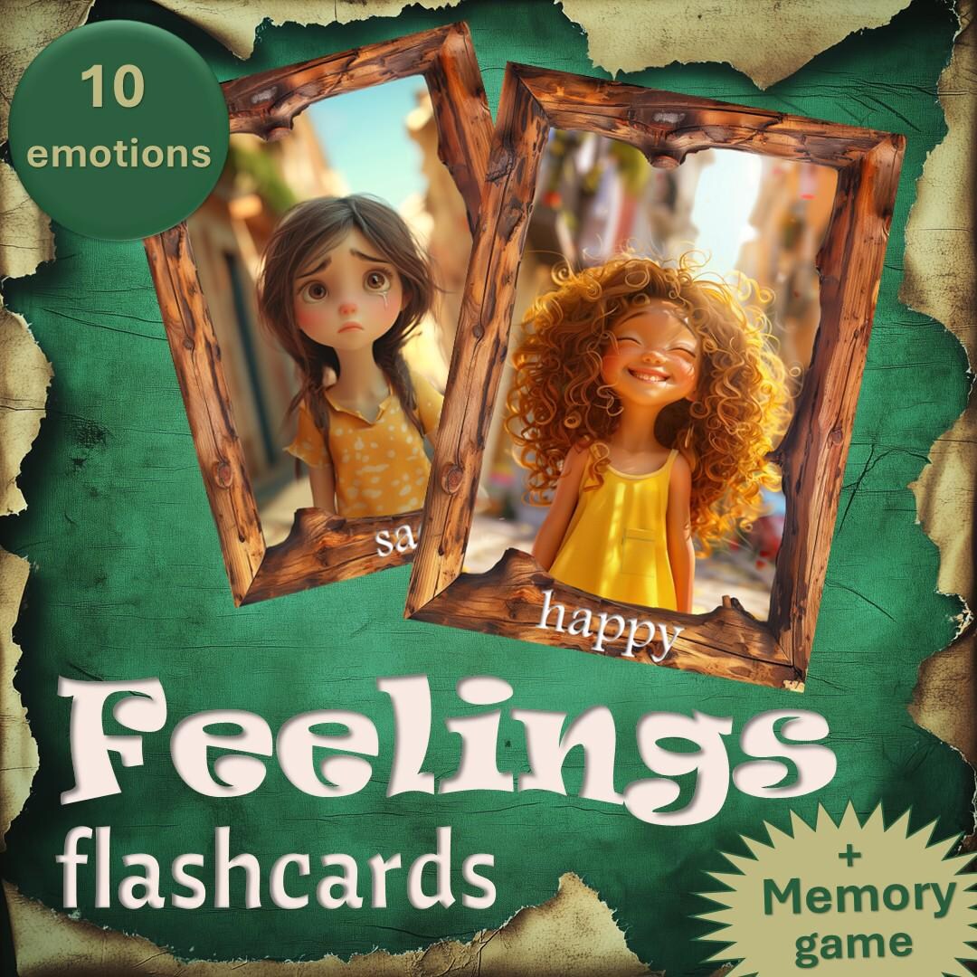 Printable Feelings Cards for Kids • Matching Activity • 10 Emotions ...