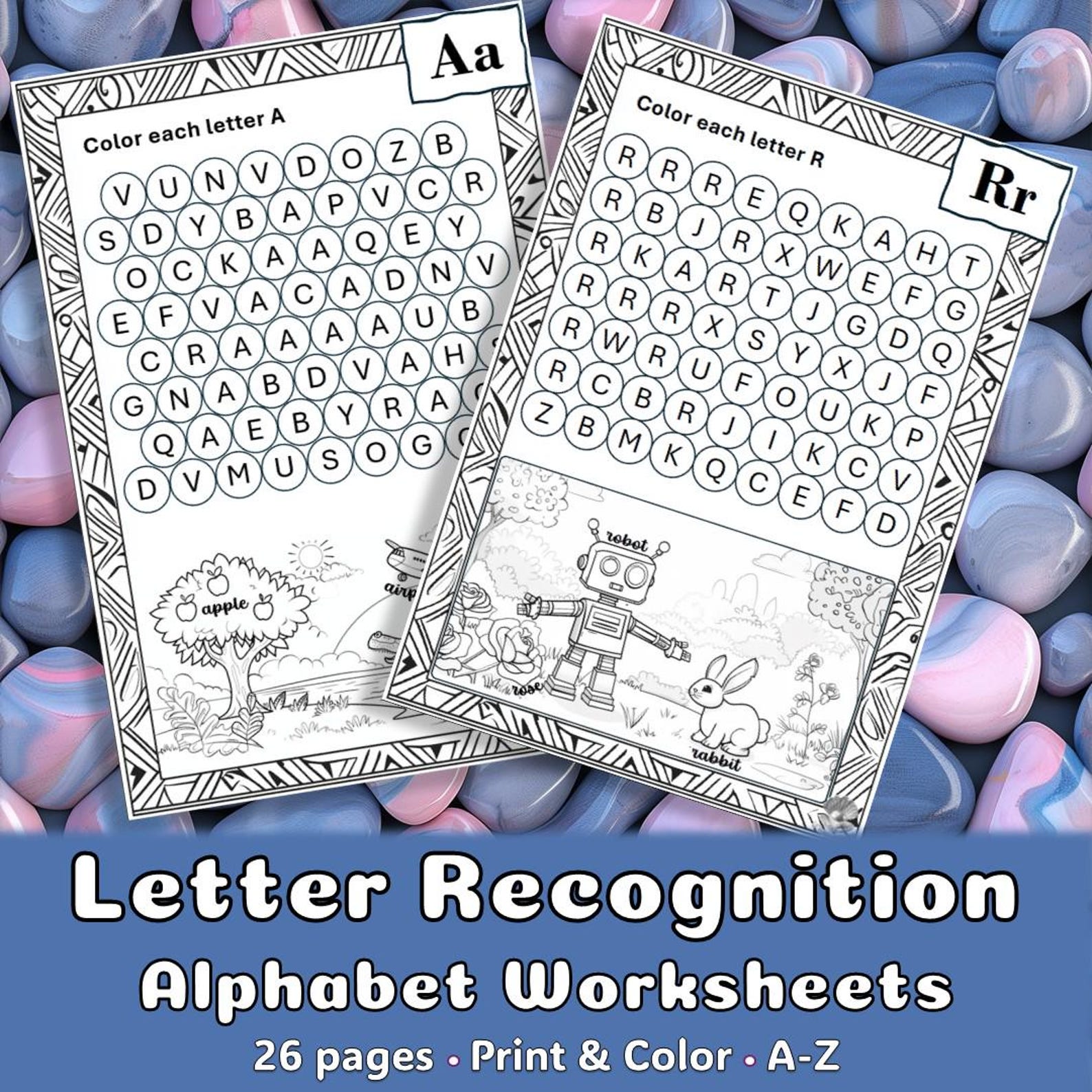 Letter Recognition & Coloring • Alphabet Worksheets • 26 Printables ...
