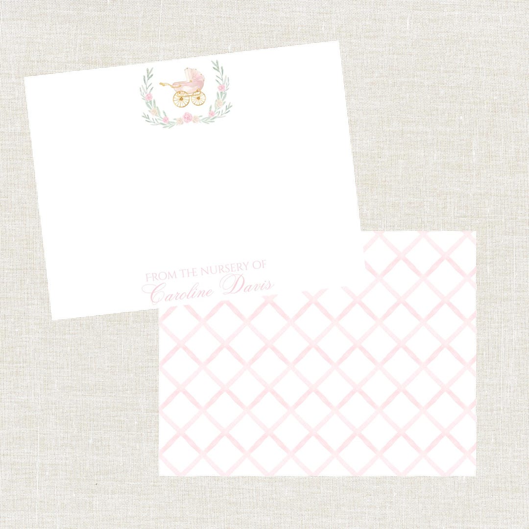 Baby Girl Stationery, Girl Stationery, Baby Girl Notecards, Nursery ...