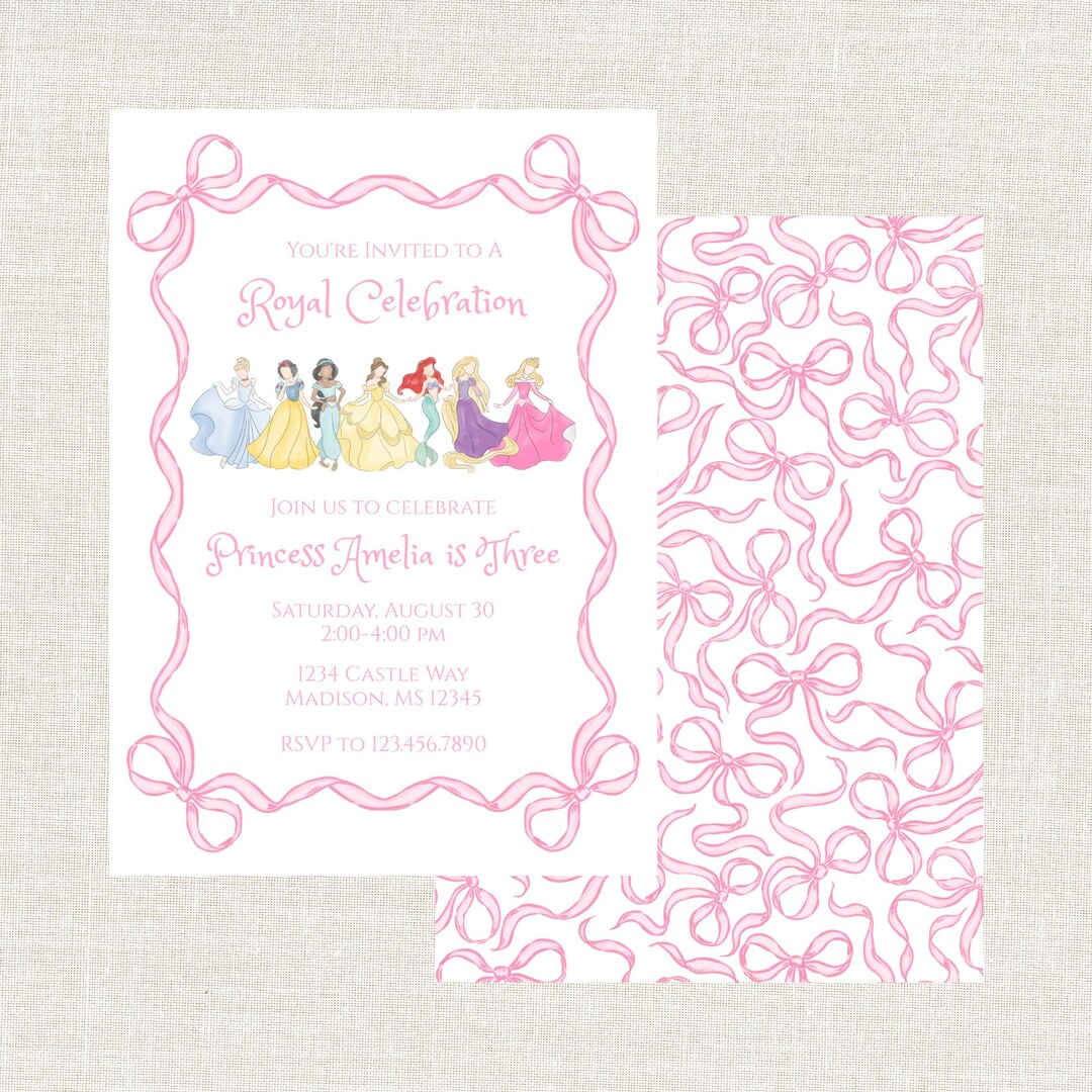 Princess Watercolor Birthday Invitation, Royal Celebration, Classic ...
