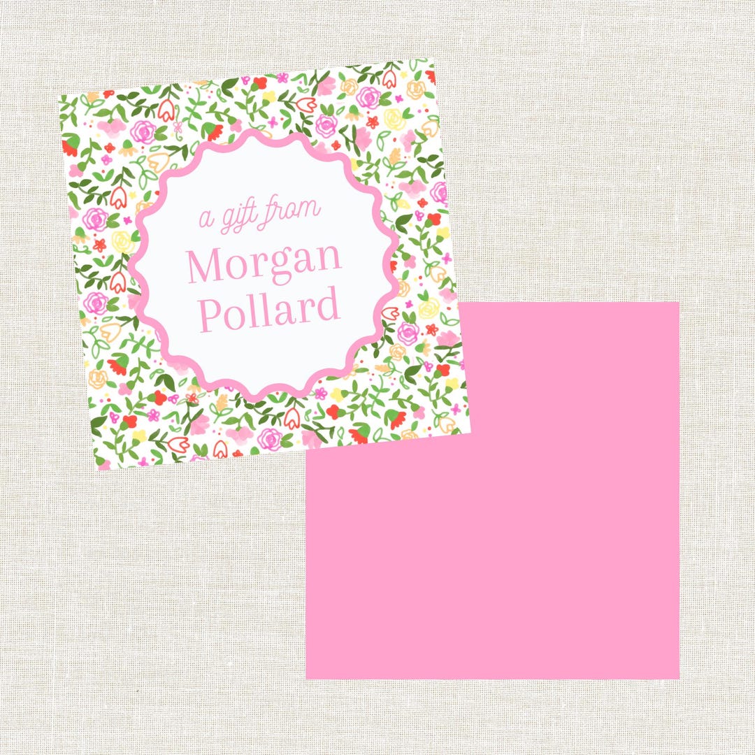 Girl Gift Tag, Girls Enclosure Card, Floral Pattern Card - Etsy
