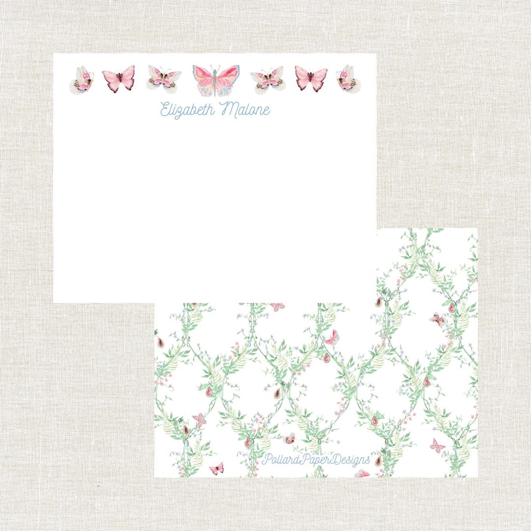Butterfly Stationery Set, Personalized Stationery, Watercolor, Ladies ...