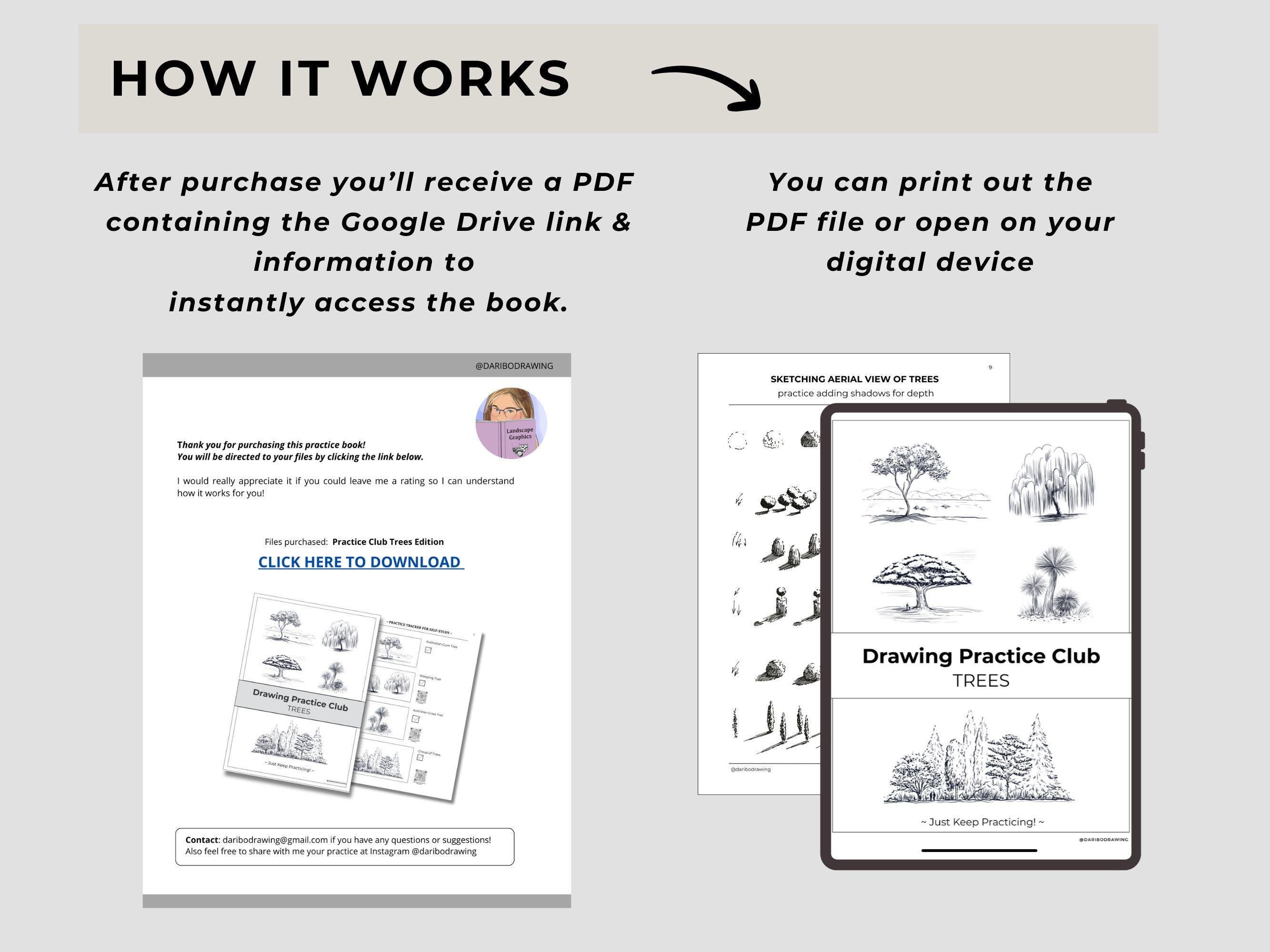 Practice Drawing Trees || Practice Book - Etsy