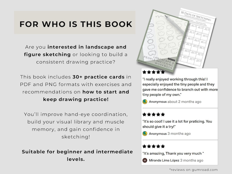 Practice Book for Landscape and People Sketching | Printable Drawing ...