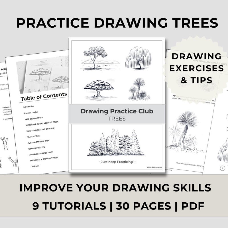 Pen Ink Drawing Trees - Etsy UK