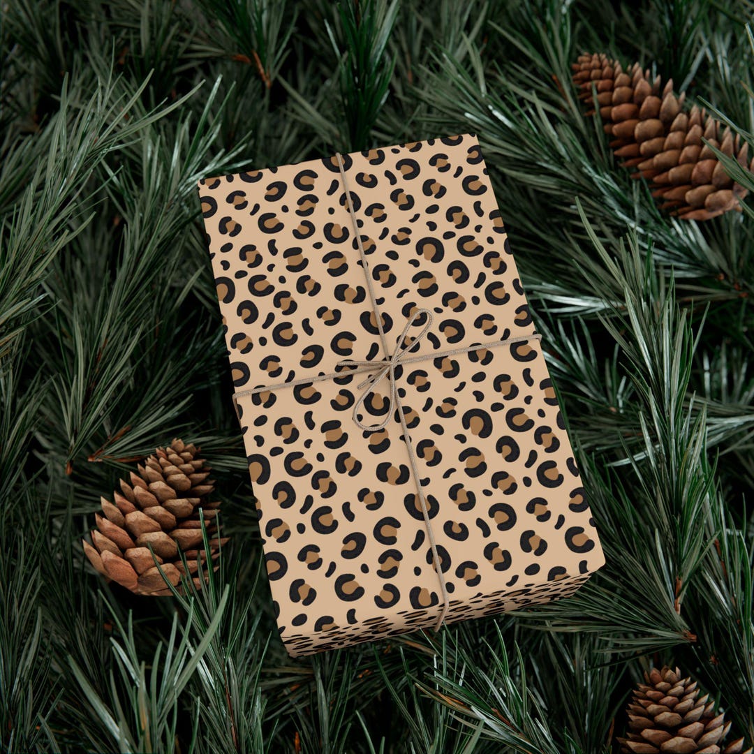 Y2k Leopard Print Gift Wrap, Christmas Wrapping Paper, Fun Animal Print ...