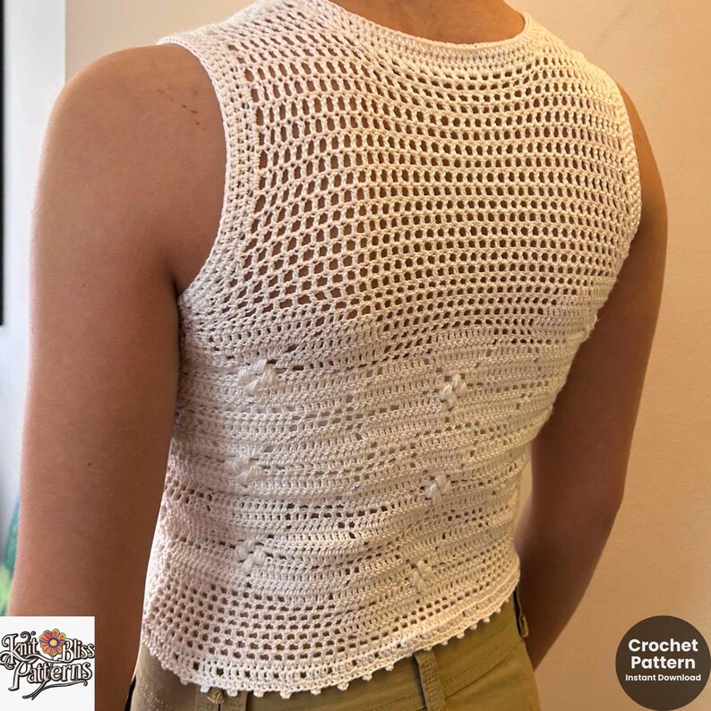 Filet Crochet Top Pattern – Summer Mesh Blouse | Beginner Friendly | XS ...