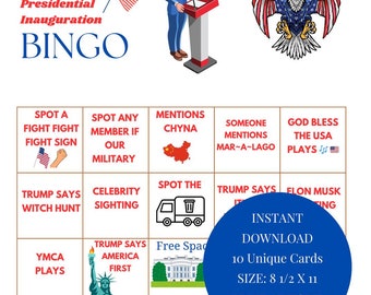 2025 Presidential Inauguration Bingo, Inauguration Bingo, Printable ...