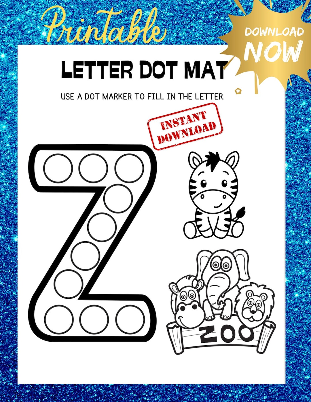 Letter Z Dot Marker Page | Learn the Letter Z Activity | Preschool ...