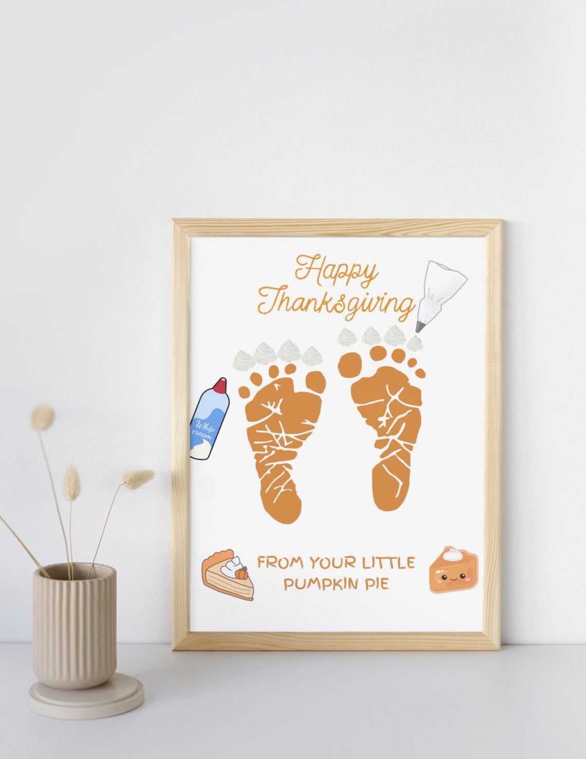 Little Pumpkin Pie Footprint Craft Thanksgiving Baby Toddler Keepsake ...
