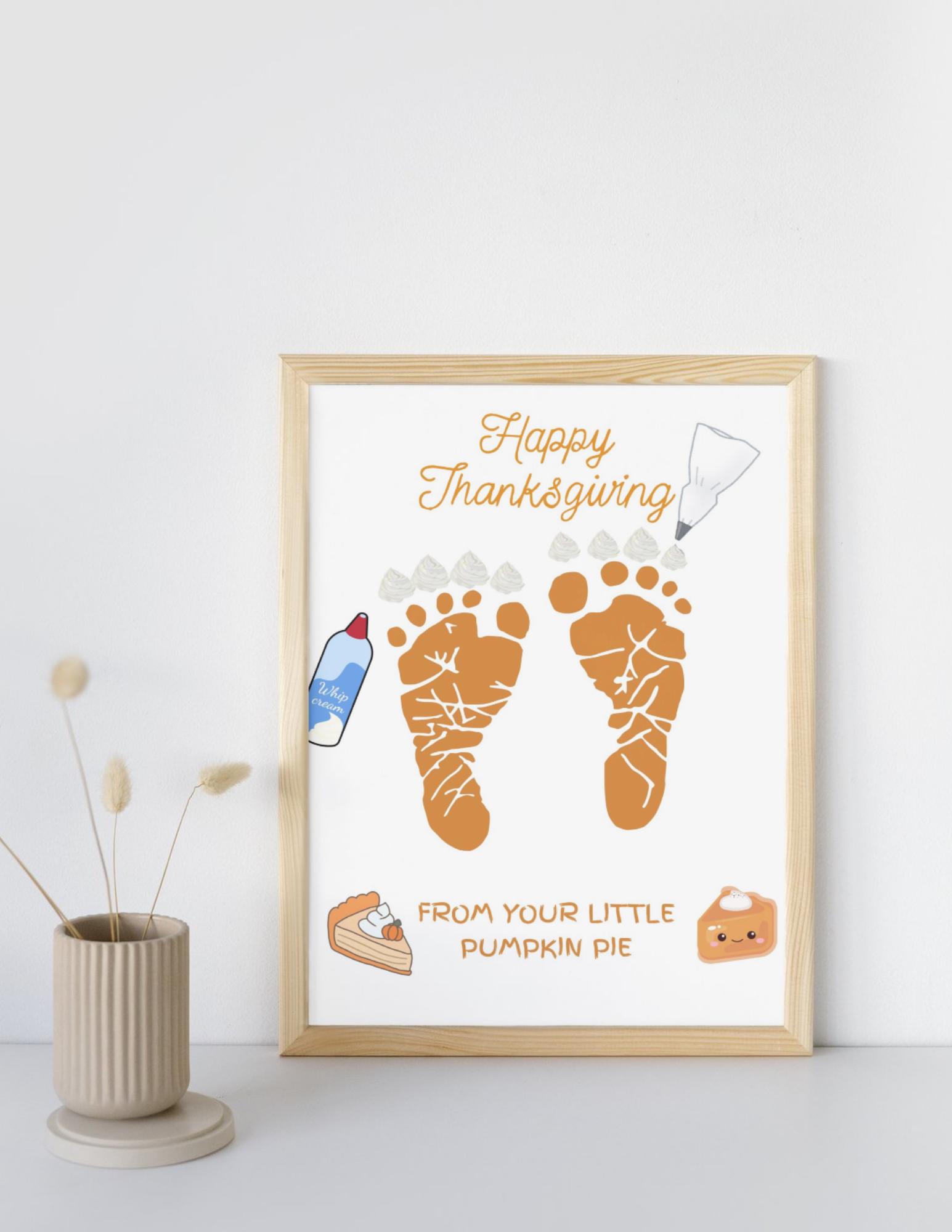Little Pumpkin Pie Footprint Craft Thanksgiving Baby Toddler Keepsake ...