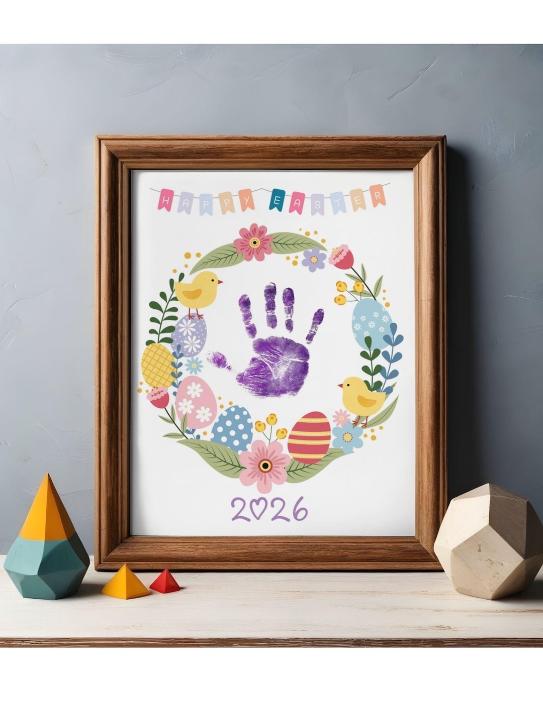 Easter Handprint Craft Printable Toddler Preschool Easter Wreath Baby ...