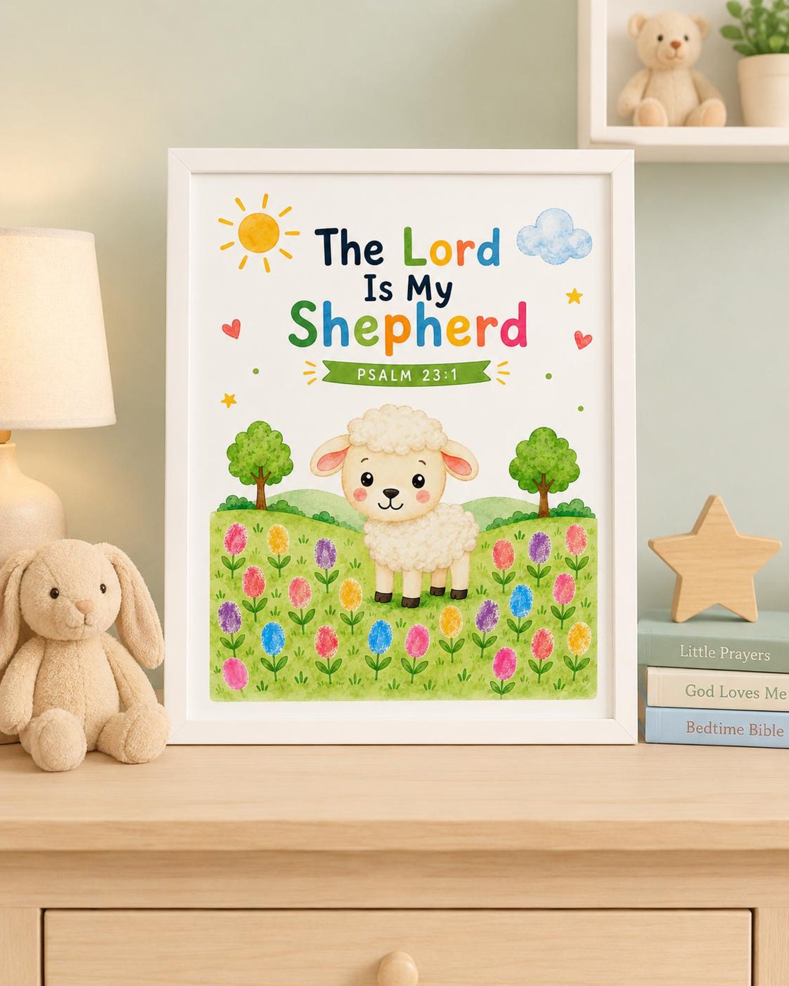 The Lord is My Shepherd Fingerprint Craft Psalm 23:1 Bible Activity ...