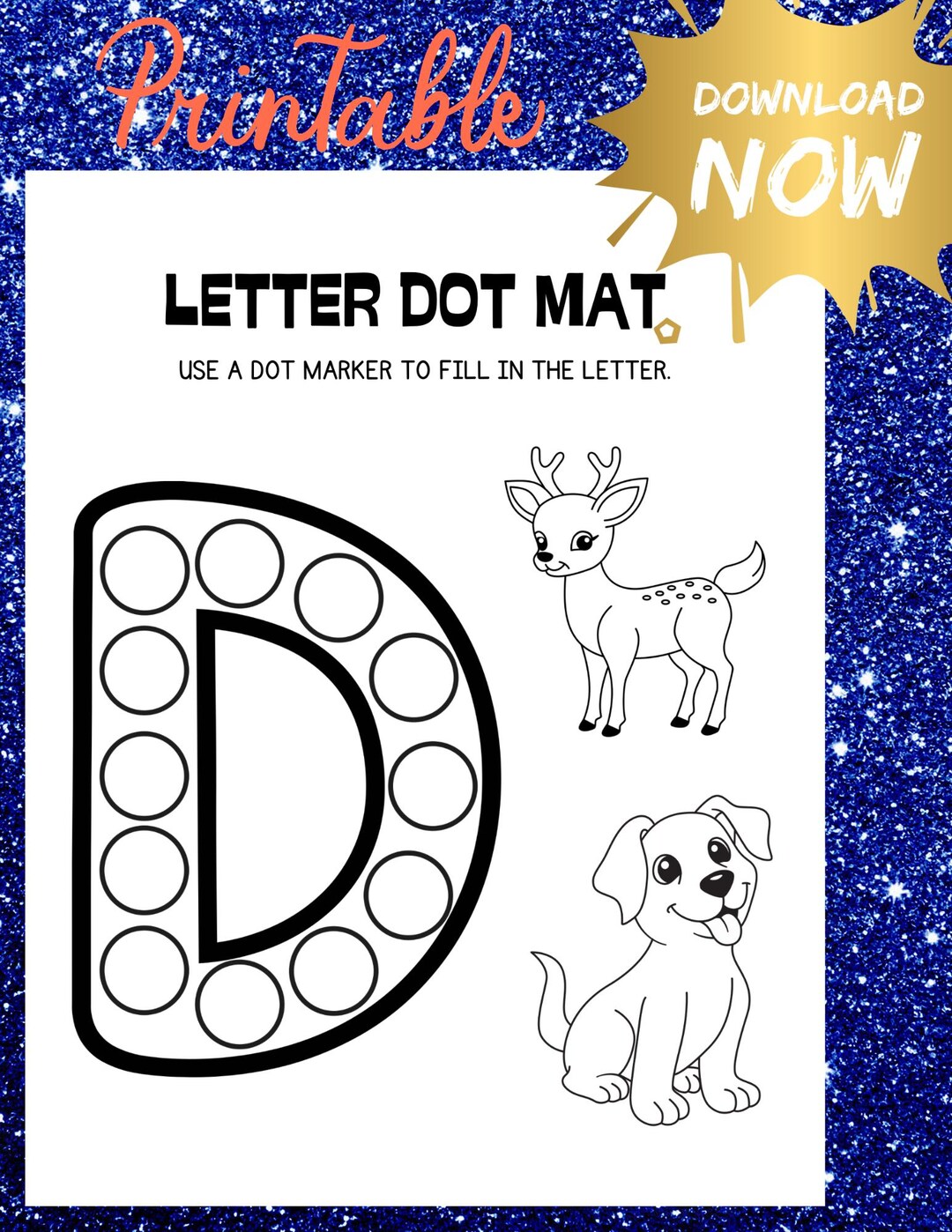 Letter D Dot Marker Worksheet: Preschool Alphabet Activity (PDF ...