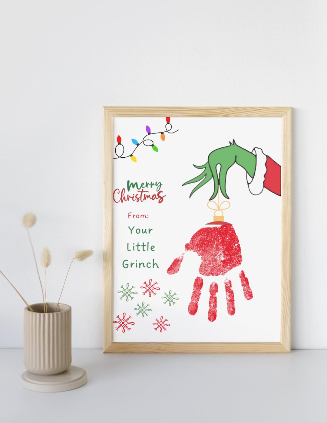 Little Grinch Handprint Craft Christmas Keepsake Printable Toddler ...