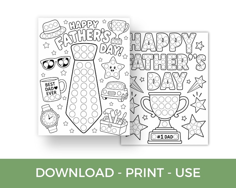 Father’s Day Dot Marker Printables Bundle | 15 Do A Dot Worksheets for ...