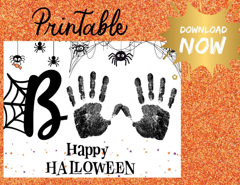 Boo Handprint Craft Silly Spider Halloween Printable for Toddlers ...