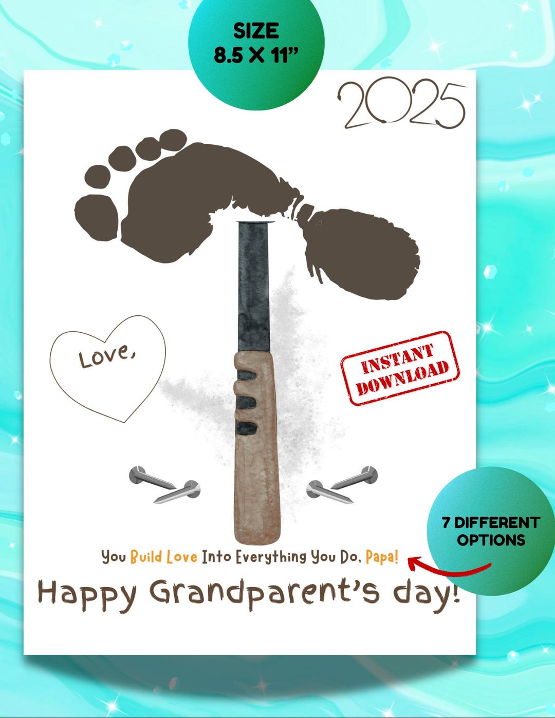 Footprint Hammer Craft for Grandparents Day Footprint Craft Child Craft ...