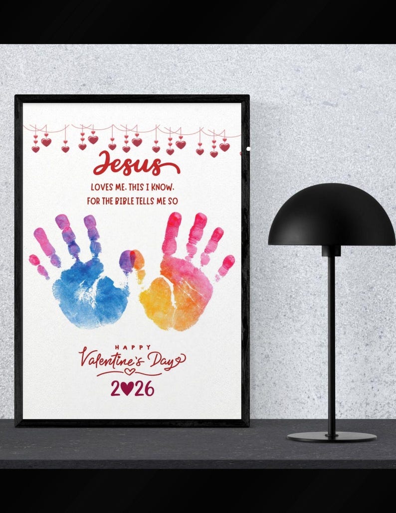 Jesus Loves Me Valentine Handprint Craft 2026 Christian Preschool ...