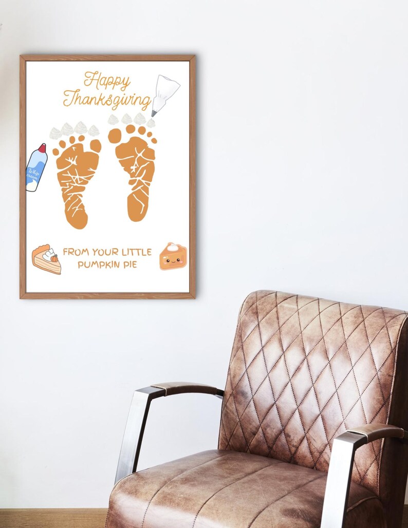 Little Pumpkin Pie Footprint Craft Thanksgiving Baby Toddler Keepsake ...