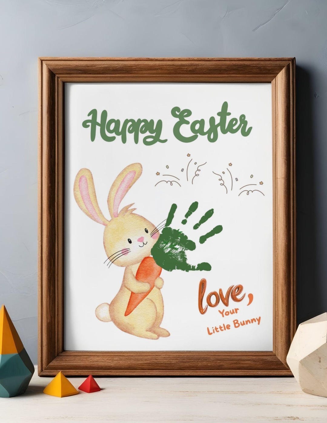 Happy Easter Handprint Craft Printable | Bunny Handprint Art | Toddler ...