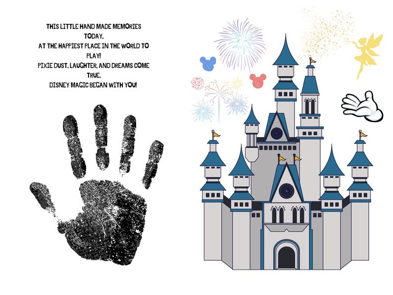 Disney World Handprint Craft Magic Kingdom Keepsake Printable First ...