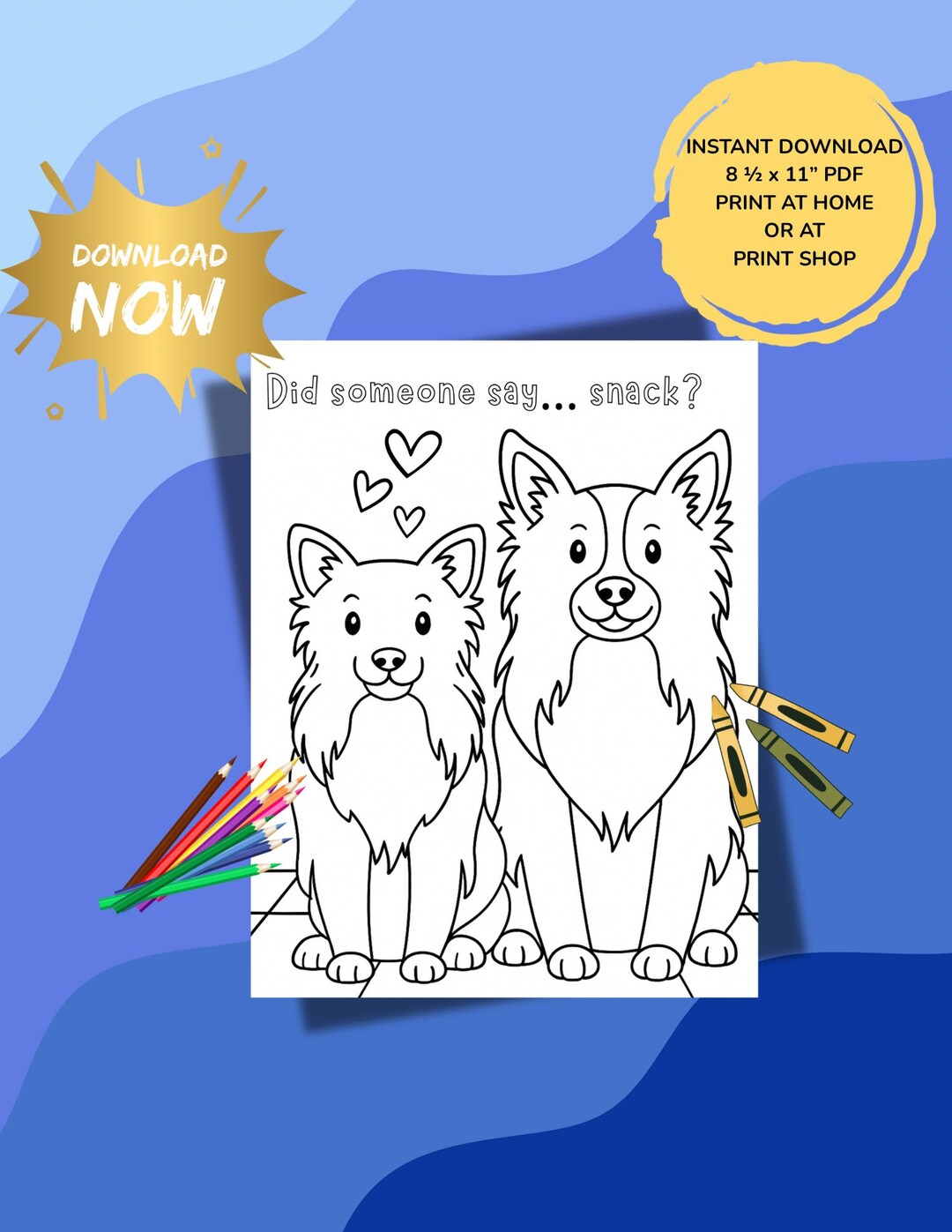 Shetland Sheepdog Coloring Page Printable Sheltie Dog Sheet Cute Dog ...